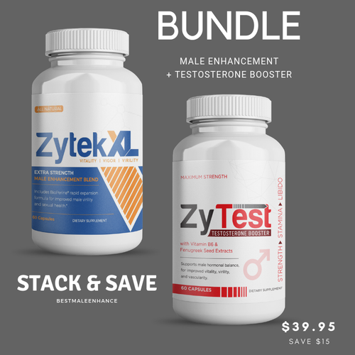 Zytek XL + Zytest Male Enhancement Stack w/ Testosterone Booster Gym ...