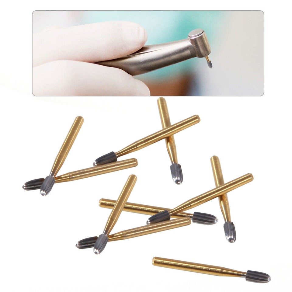 10 Pcs Dental Carbide Trimming & Finishing Burs FG7404/7406/7408/7901 ...