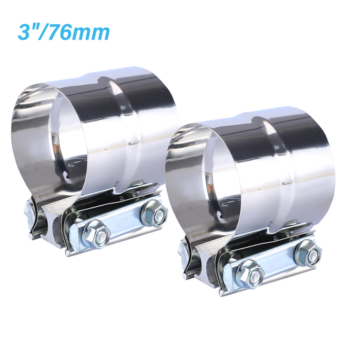 2Pcs 3" Stainless Exhaust Band Clamp Step Clamps for Catback Muffler ...