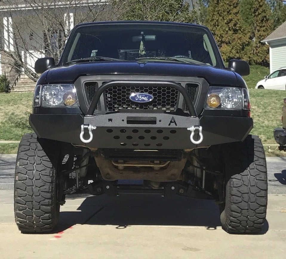 Elite Ford Ranger Modular Front Winch Bumper with Bull Bar 1998-2011 ...