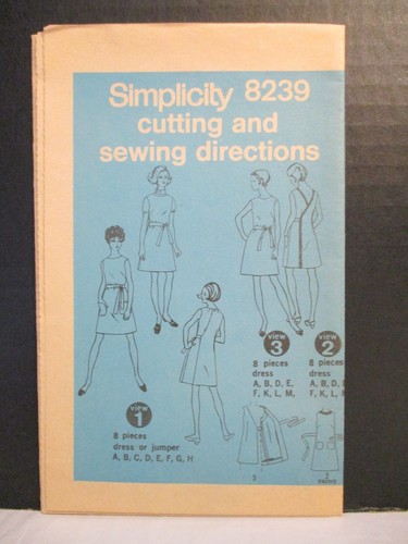 Simplicity Pattern 8239 Miss Back-Wrap Sleeveless Dress Jumper Size 10 ...