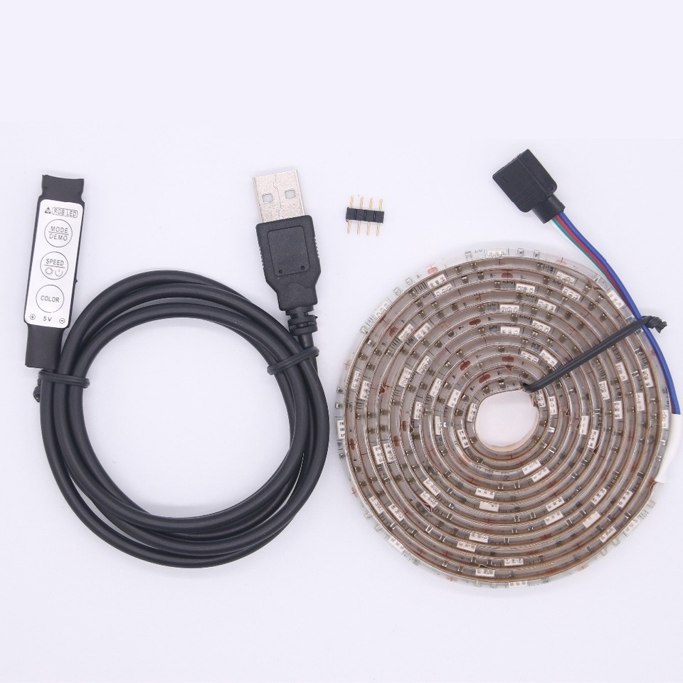 USB 5050 RGB 30Led LED Strip Waterproof Strip Flexible DC 5V 0.5m-5m | eBay
