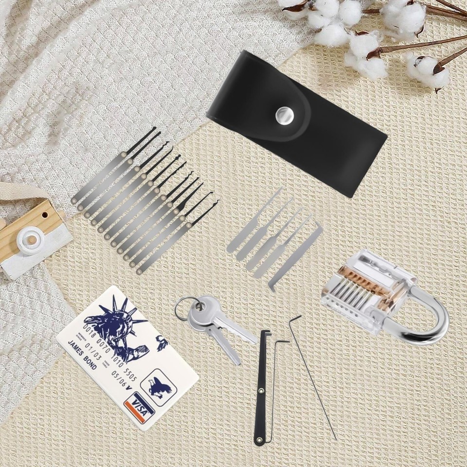 1Set Lock Picking Kit Tubular Lock Picking Training Set Waterproof ...