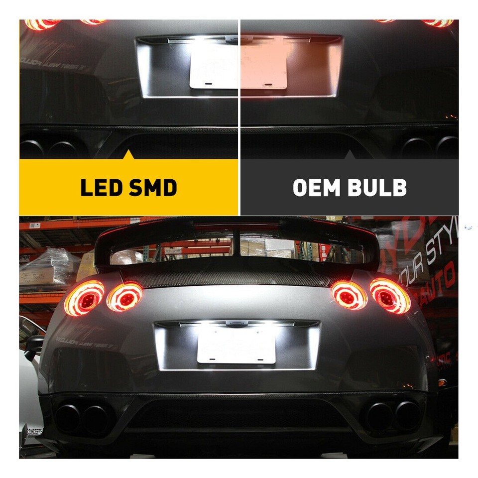 For Infiniti G25/G35/G37/Q40/Q60 White 18-SMD LED License Plate Lights ...