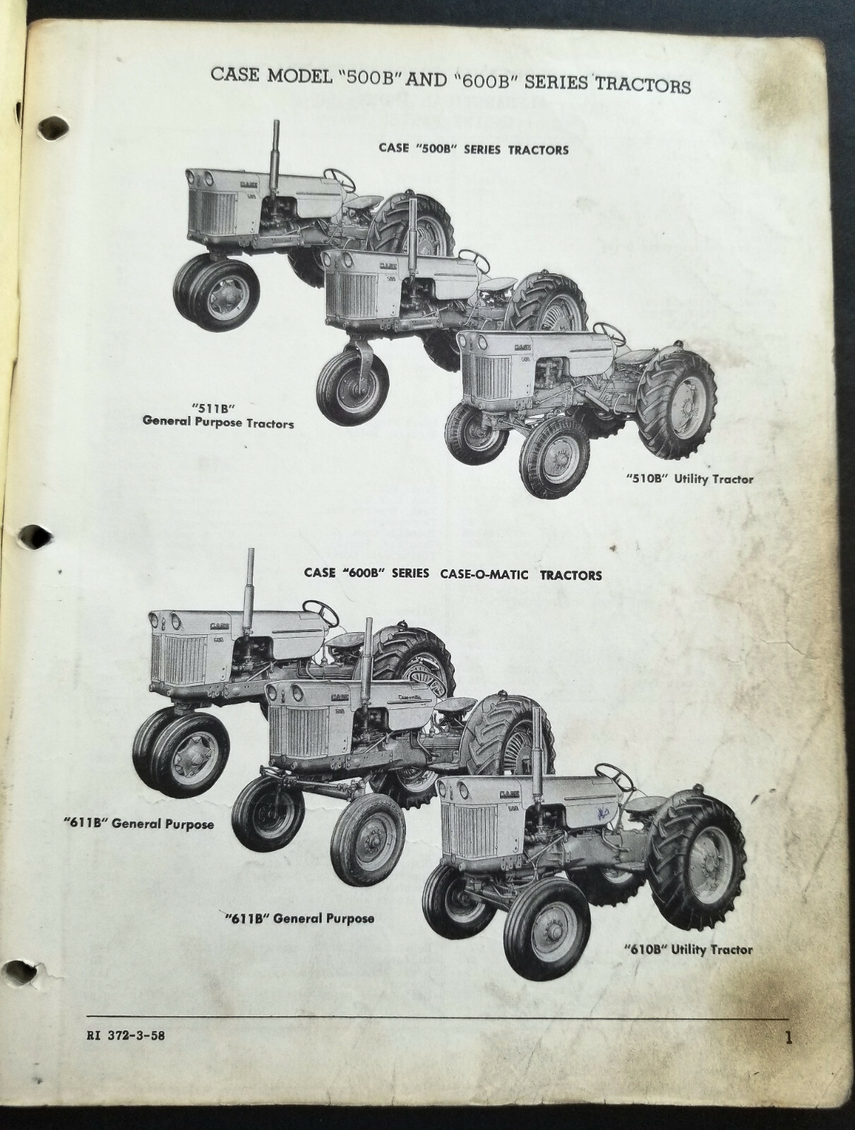 Case Model 500B and 600B Series Tractor Dealer Parts Book Manual ...