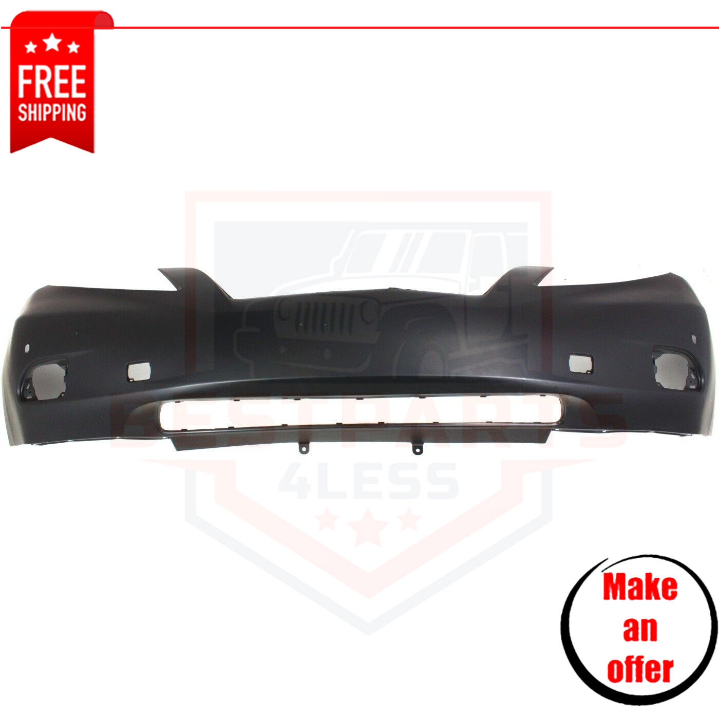 Bumper Cover front primed w/park assist sensor holes for 2010-2012 ...