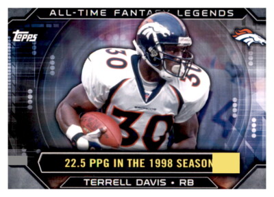 2015 Topps All Time Fantasy Legends Terrell Davis Insert PWE Parallel ...