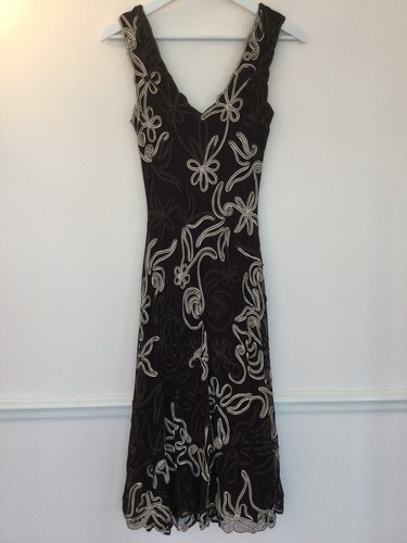 Phase Eight Gorgeous Brown/Cream Embroidered Tapework Evening Midi ...