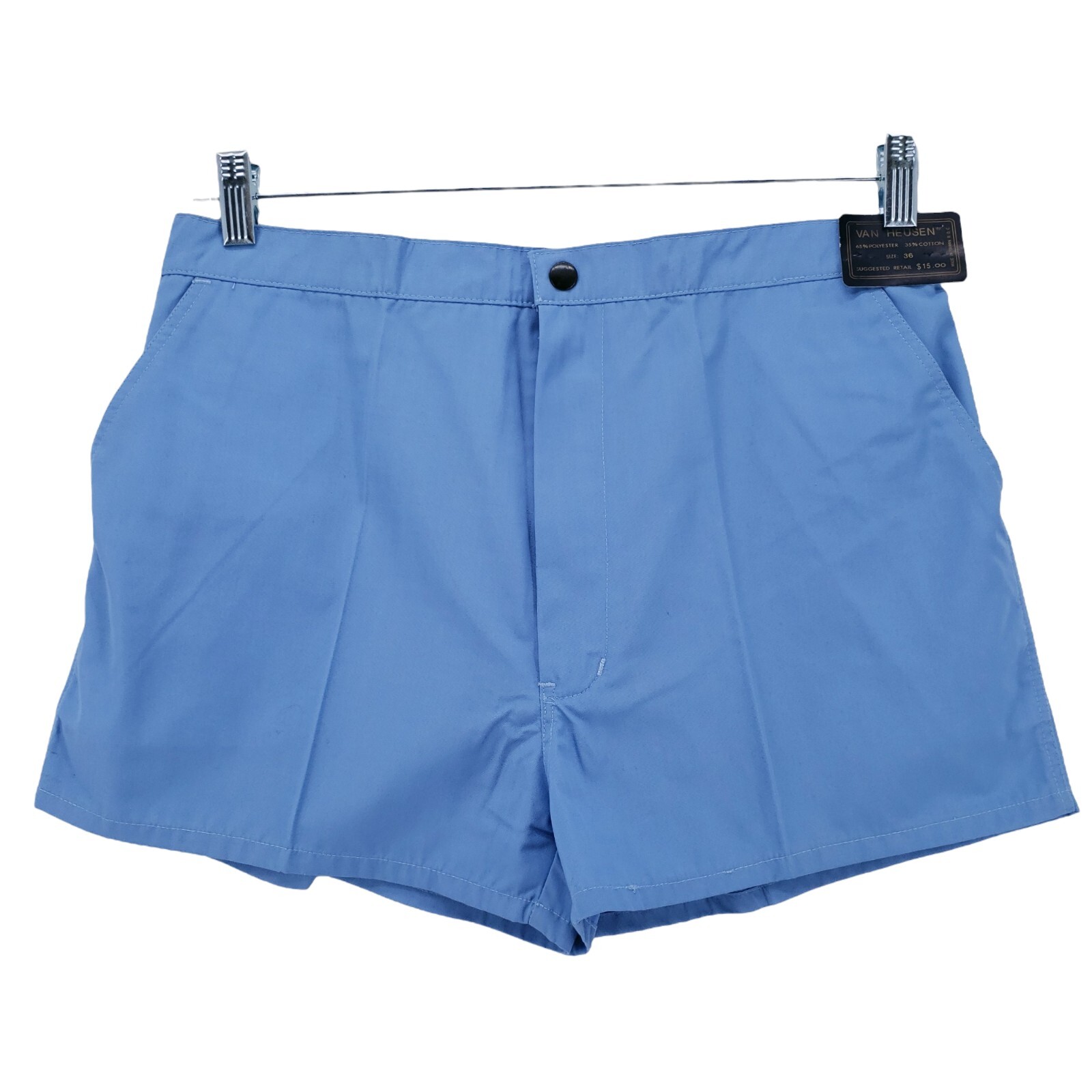 NOS Vintage Van Heusen Short Shorts Blue 1970's Size … - Gem