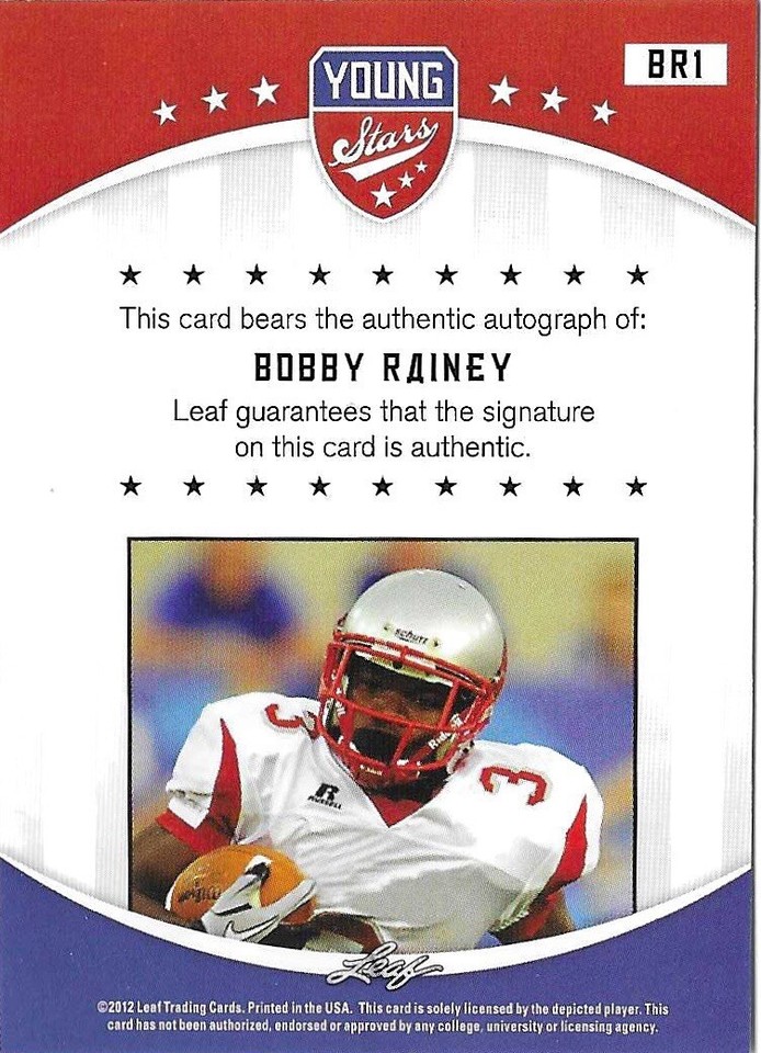 Bobby Rainey Baltimore Ravens 2012 Leaf #BR Authentic Autographed ...