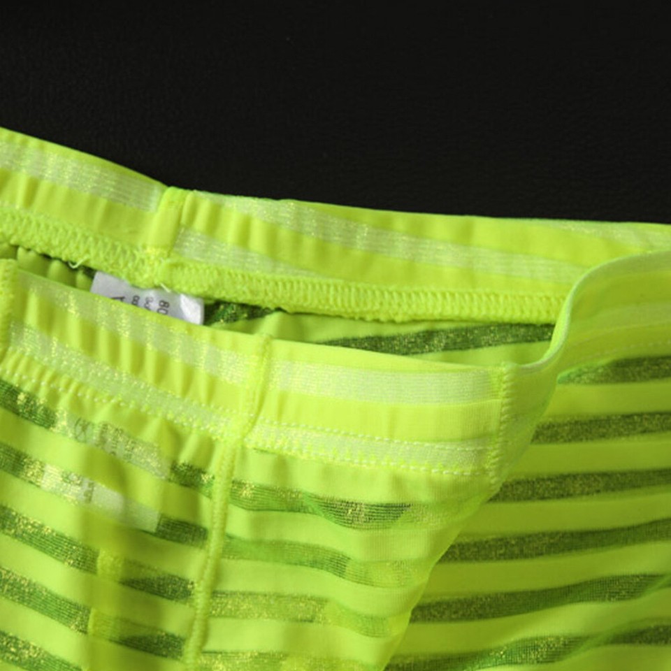 Mens Sexy Briefs See Through Sheer Boxer Mesh Underwear Shorts Trunks ...