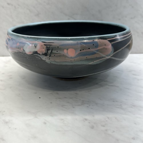 Mark Chamberlain Studio Art Pottery Footed 8.25” Bowl Cosmic Matte ...