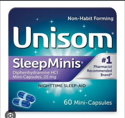 Unisom SleepMinis Diphenhydramine HCI Nighttime Sleep Aid 25 mg 60 Mini ...