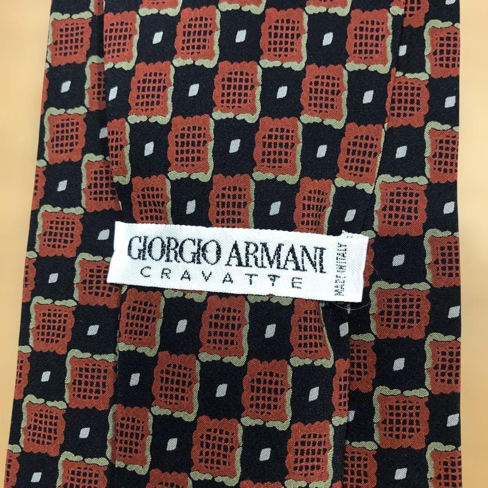 GIORGIO ARMANI geometric pattern tie Men's stylish Made in Italy From ...