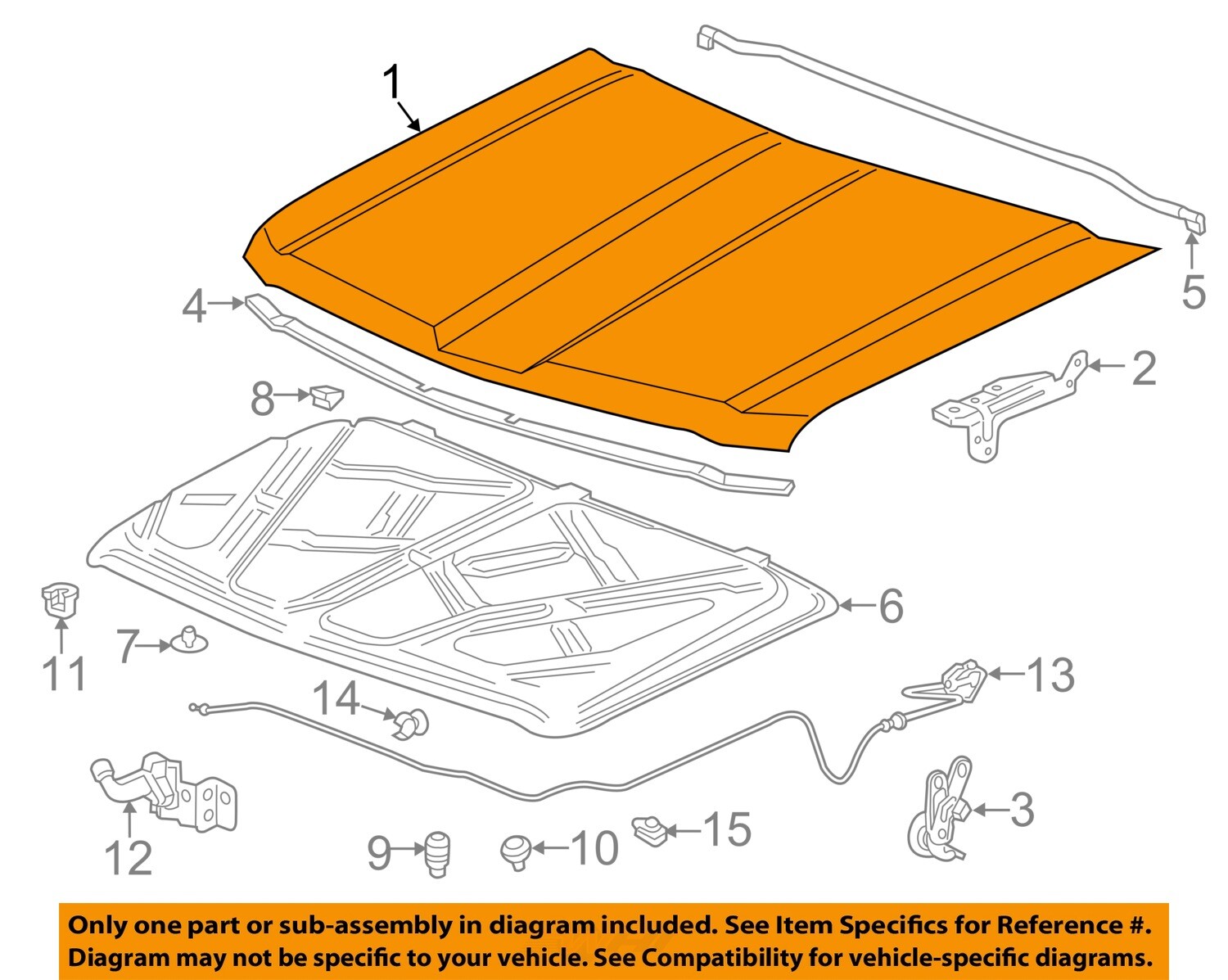 GM OEM 14-15 Silverado 1500 Hood Hood Components-Hood 23271756 | eBay