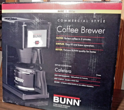 BUNN Commercial Style Fast 10 Cup Coffee Brewer; Model GRX; Black; New ...