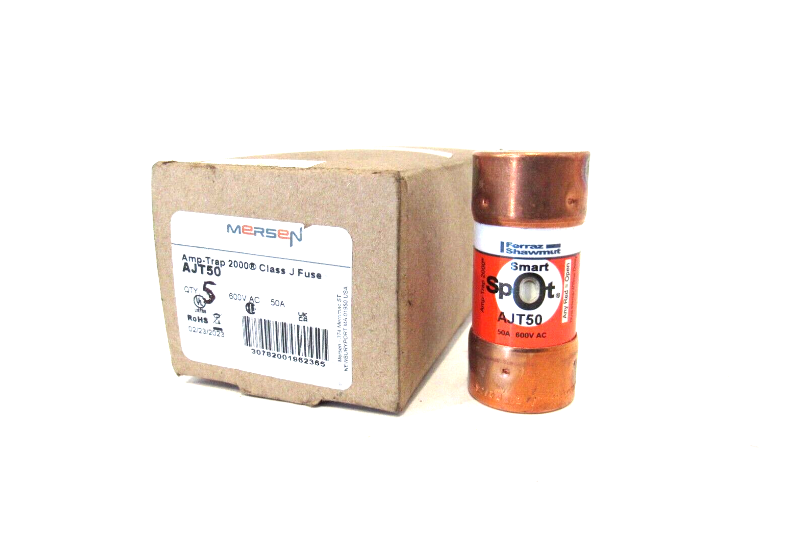 BOX OF 5 NEW MERSEN FERRAZ SHAWMUT AJT50 FUSES | eBay
