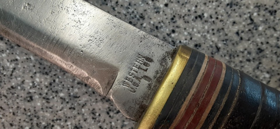 VINTAGE WESTERN L 66 D FIXED BLADE KNIFE WITH SHEATH | eBay