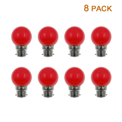 8 Pack Red B22 Bayonet LED Bulb Globe 2W AC 220V SMD 2835 Spotlight Non ...