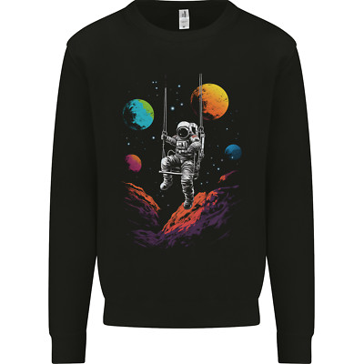 Cosmic Swing Fantasy Astronaut in Space Planets Mens Sweatshirt Jumper ...