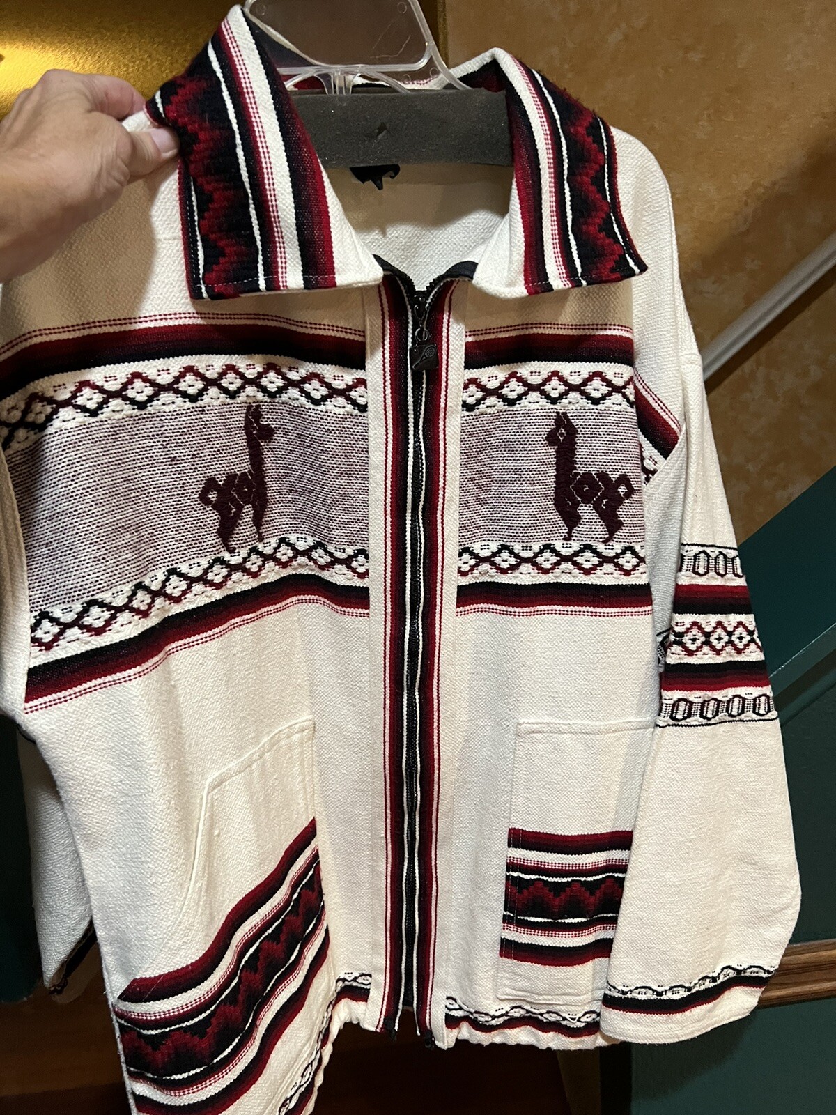 Authentic Alpaca Wool Peruvian Jacket Ladies Size Lar… - Gem