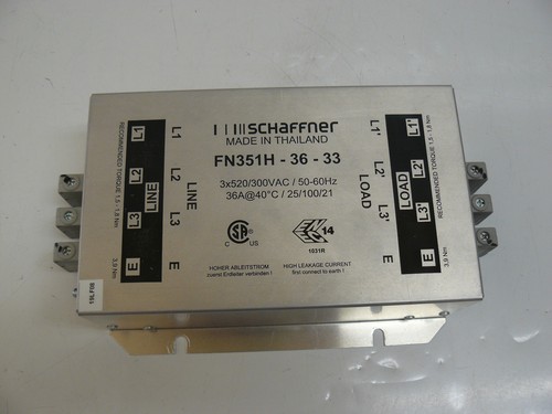 SCHAFFNER FN351H-36-33 POWER LINE FILTER 3X520/300VAC 50/60 Hz 36A | eBay