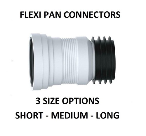 110mm 4'' Flexible Toilet WC Pan Connector Flexi adjustment SHORT ...