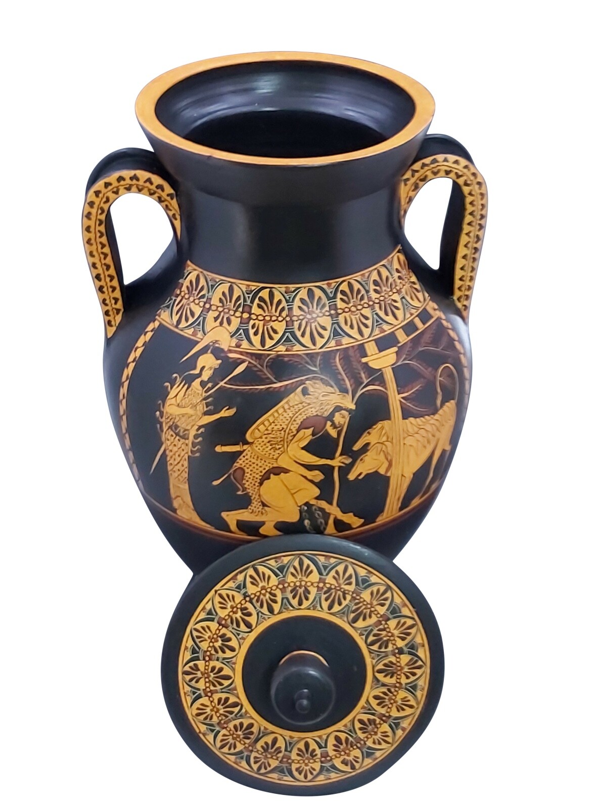 Dionysus Ariadne & Satyrs Amphora Vase Copy Ancient Greek Pottery ...