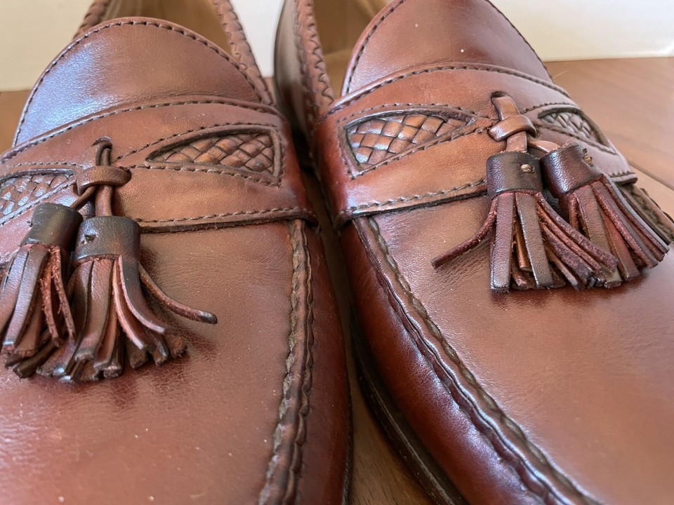 ALLEN EDMONDS Maxfield 11.5A Chili Brown Leather Tassle Loafer 4641 ...