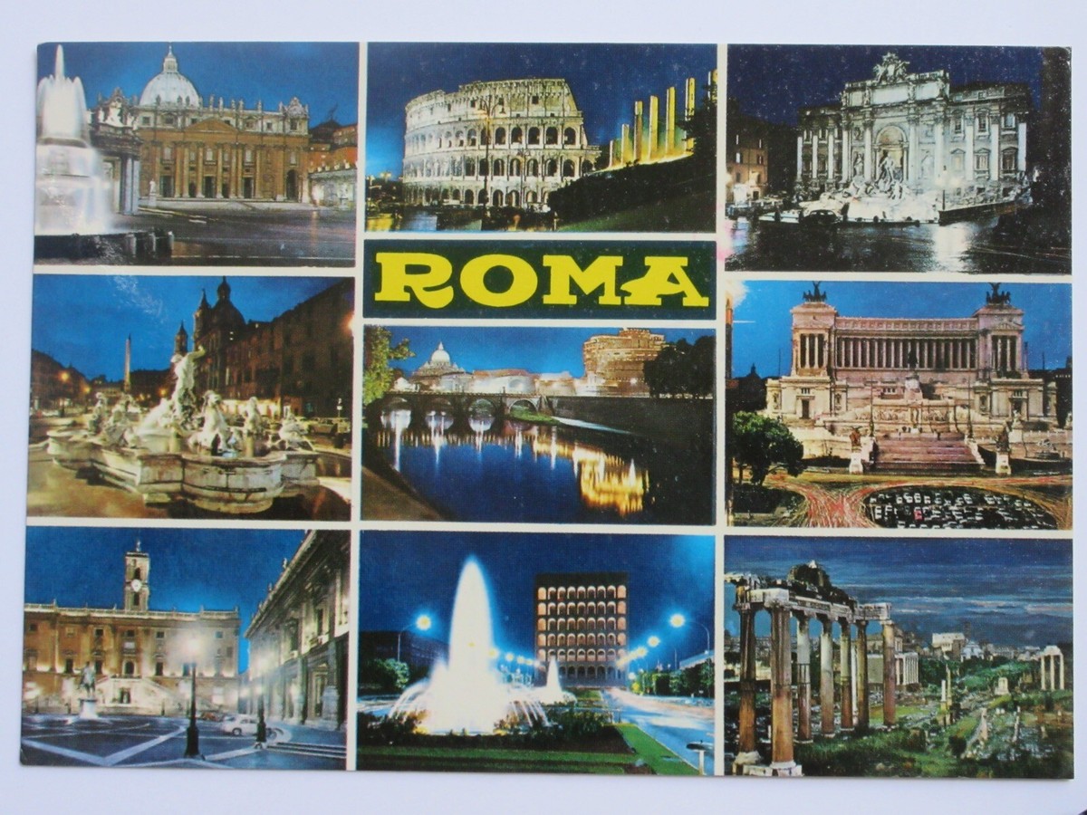 Postcard From Rome Italy Poster Rome, Italy Vector Skyline