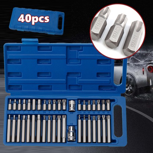 40pcs Long Short Torx Star Spline Hex Allen Key Socket Bit Set 3/8" & 1 ...