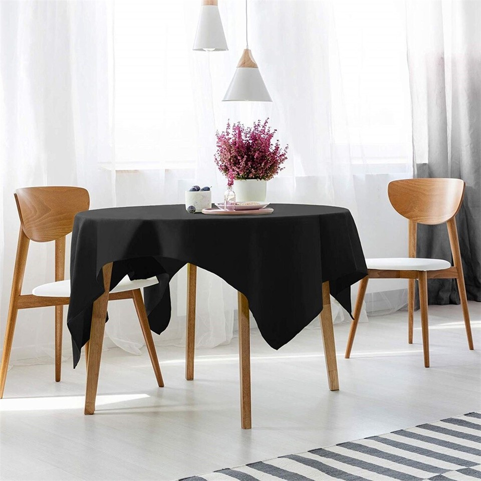 Time to Sparkle POLYESTER Table Cover Cloth Black Round Rectangle ...