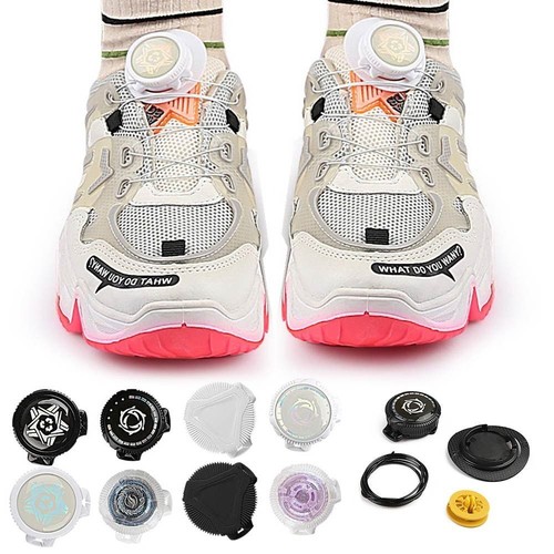 Metal Wire Swivel Automatic Buckle Rope Shoe Laces Quick Lock Kids ...