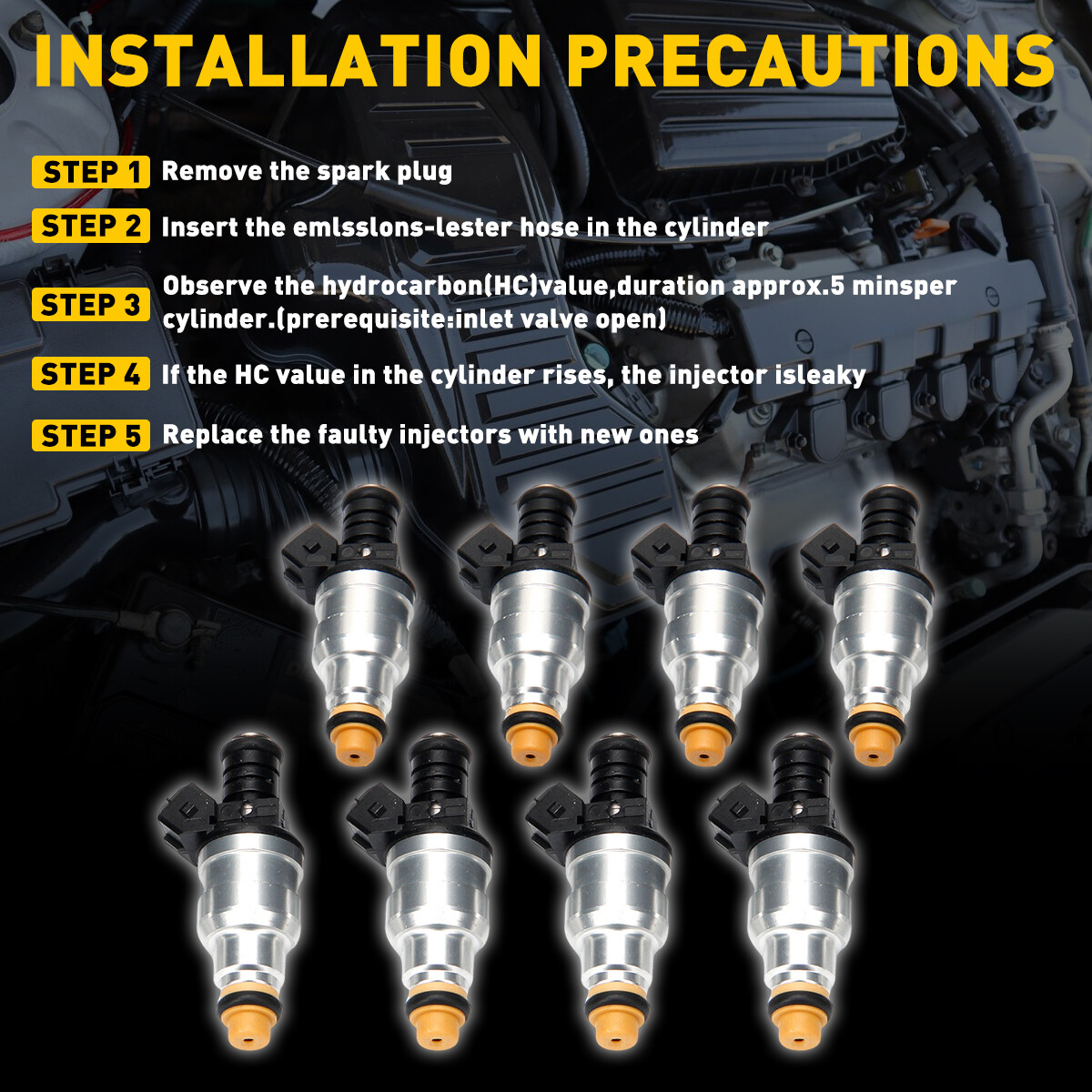 Set(8) 42lb 440cc Fuel Injectors for Chevrolet Camaro Corvette Impala ...