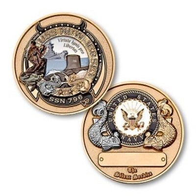 NAVY USS NEW JERSEY SUBMARINE SILENT SERVICE SSN-796 1.75" CHALLENGE ...