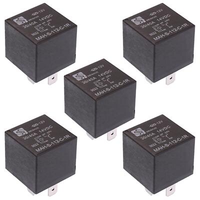 5 x 12V Automotive Changeover Relay Resistor 40A 5 Pin SPDT Auto Car ...