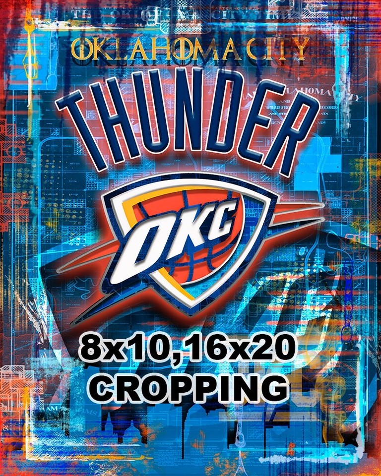 Oklahoma City Thunder 13x19in Poster, OKC Thunder Pop Art Print Free ...