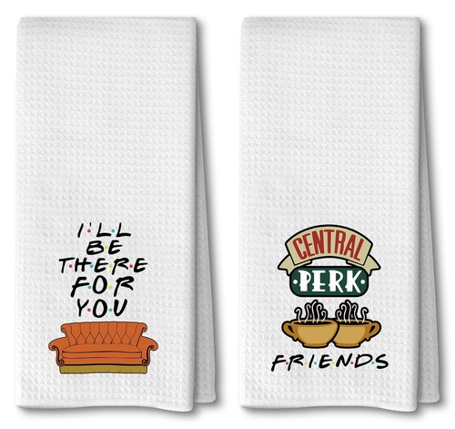 2 Pack Funny Friends Kitchen Towels Flour Sack Tea Towel, Merchandise ...