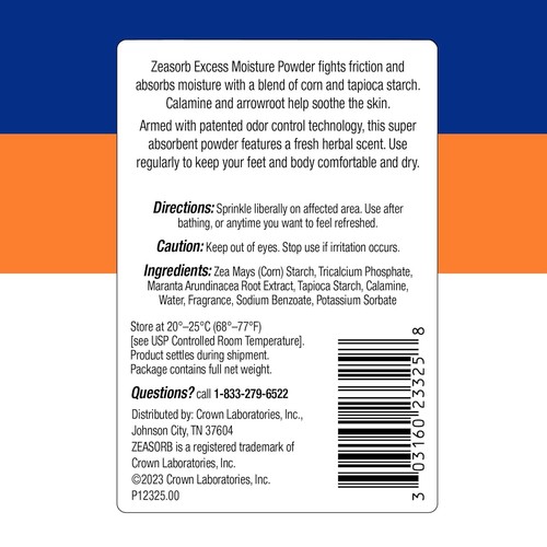 Zeasorb Prevention Super Absorbent Powder Chafing & Itch Relief 2.5 oz ...