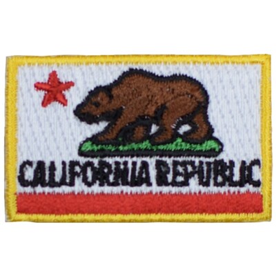 Small California Flag Patch - Mini CA Republic Bear Embroidered Badge 1 ...