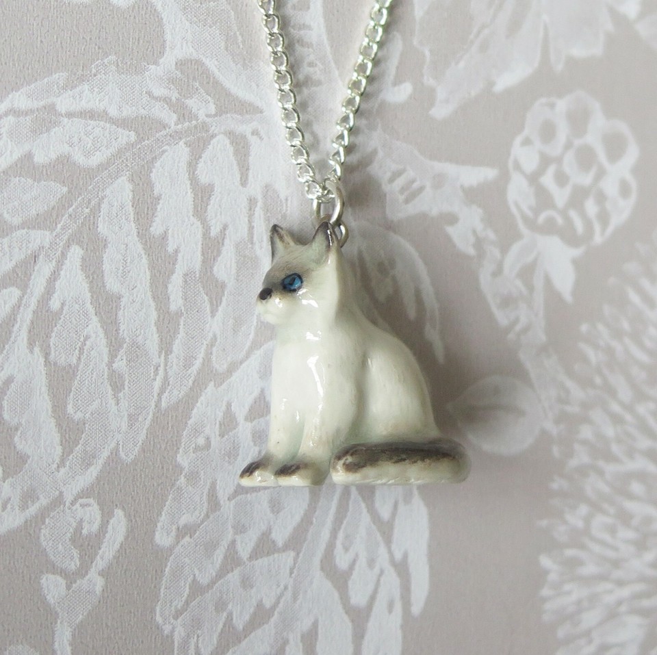 Ragdoll Cat Kitten Porcelain Pendant Necklace - Animal Jewellery ...