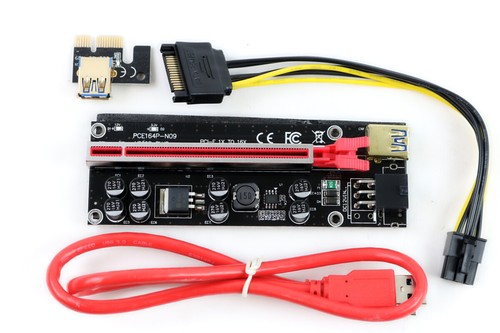 8x PCI-E Risers Ver 009S-PLUS GPU Mining SATA/6pin/Molex pc lot pack ...