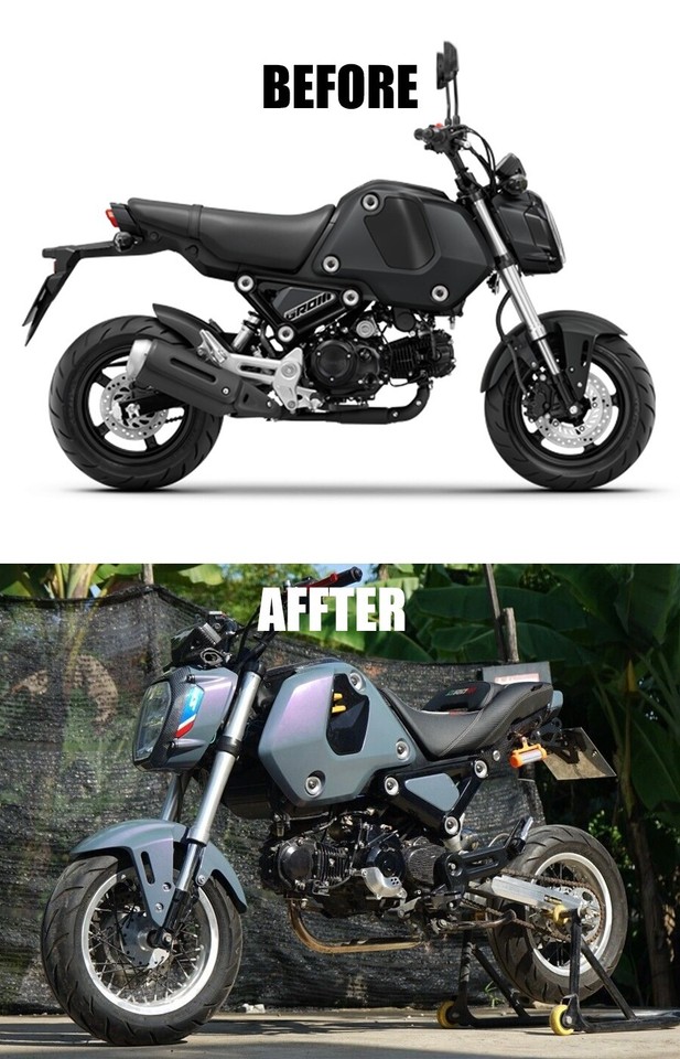 PEARL GRAY FULL PLASTIC PANEL FAIRING BELLY PAN FIT FOR HONDA GROM 125 ...