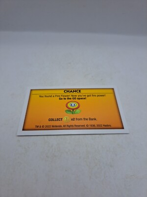 Monopoly Junior Super Mario Board Replacement Parts Chance Card Fire ...