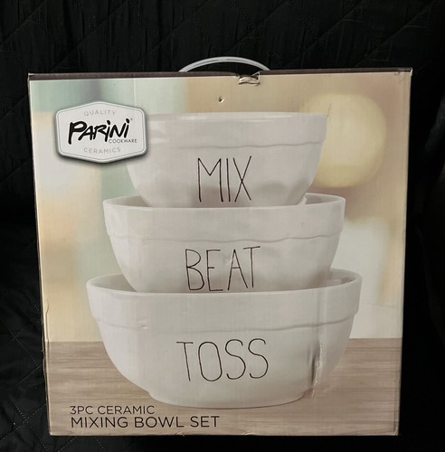 NEW IN BOX Parini Cookware 3 Piece Ceramic Mixing Bowl Set Mix, Beat ...