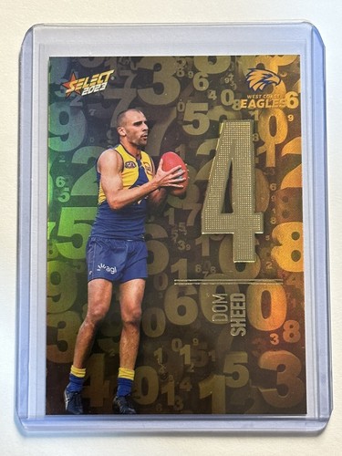 2023 AFL Card Select Footy Stars Gold Numbers Dom Sheed West Coast Low ...