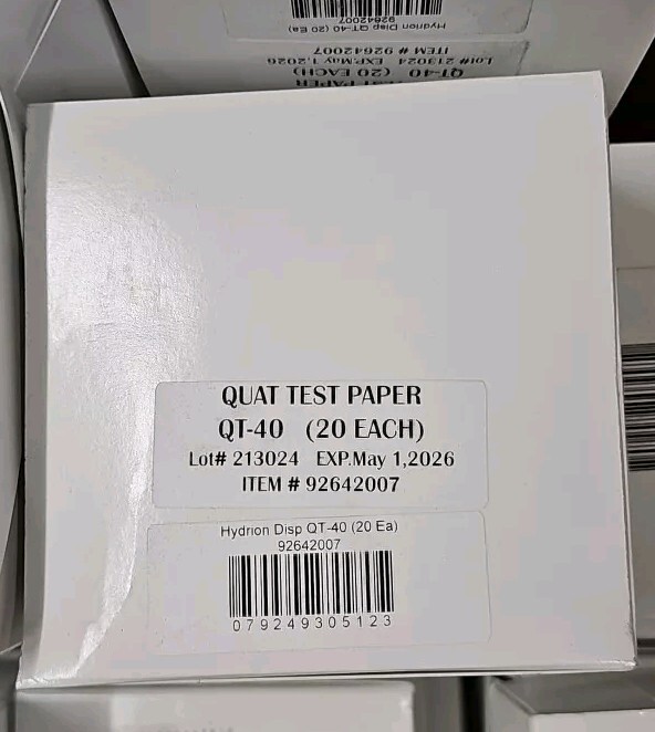 20 Pk QT-40 Hydrion Quat Quaternary Sanitizer Test Tape Papers 0-500ppm ...