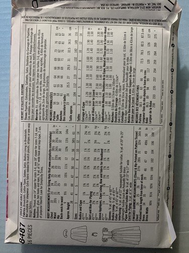 Simplicity Pattern 8487 K5 Snow White Disney Princess Official Costume ...