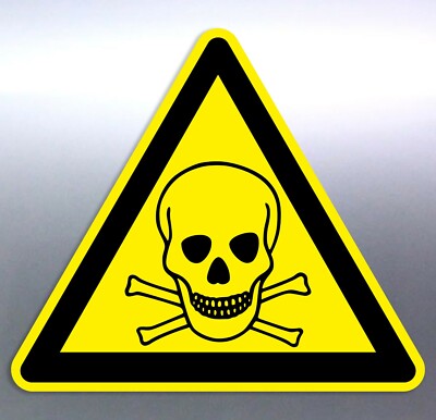 Hazard Skull Sticker Toxic Death Safety Sign 120 mm 4x4 Warning ...