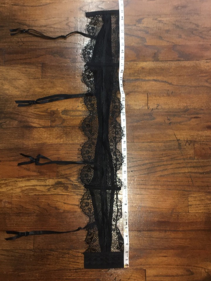 iCollection Hook Back Garter Belt BLACK EYELASH LACE Size 1/2X STYLE ...